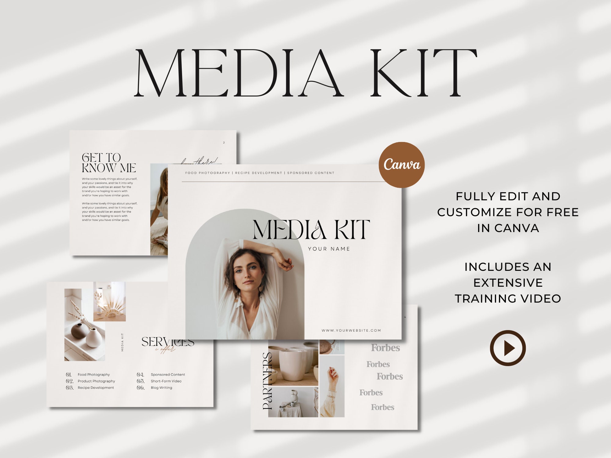 Media Kit Template / Social Media Kit / Media Kit Canva / Influencer ...