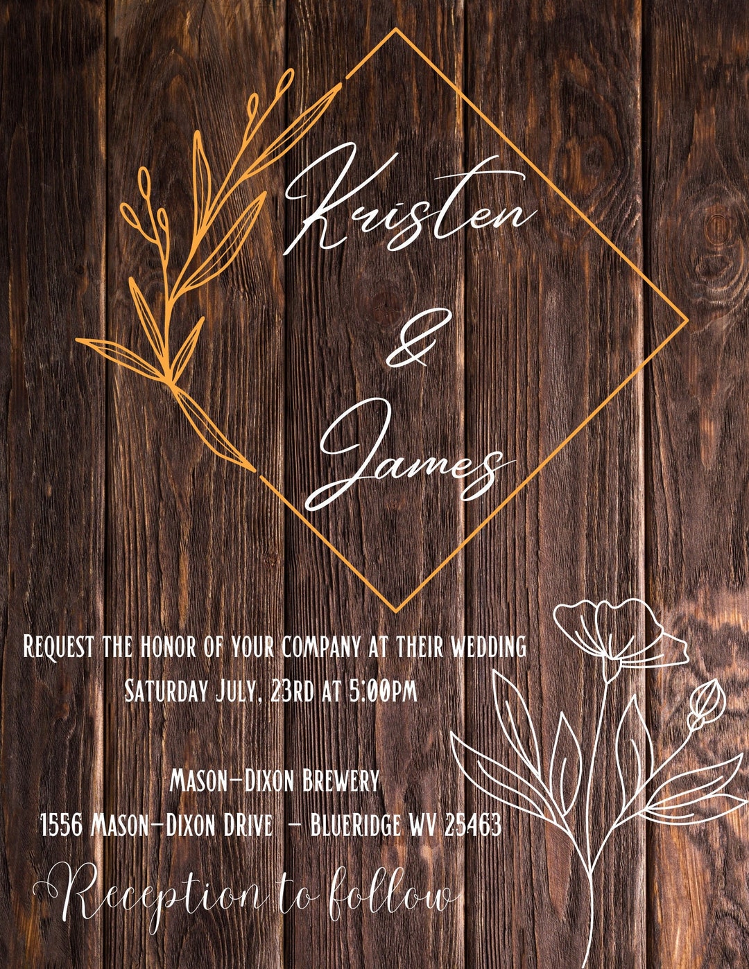 Rustic Wedding Invitation - Etsy