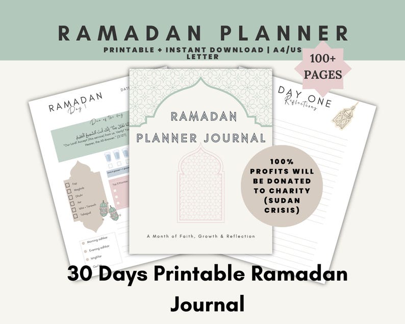 Ramadan Planner Printable PDF 2026, Ramadan Journal, Ramadan Calendar ...