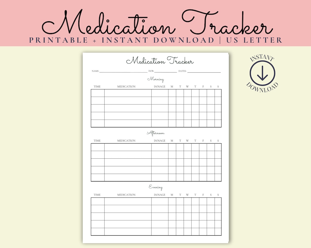 Medication Tracker Printable, Medication Log, Medication List ...