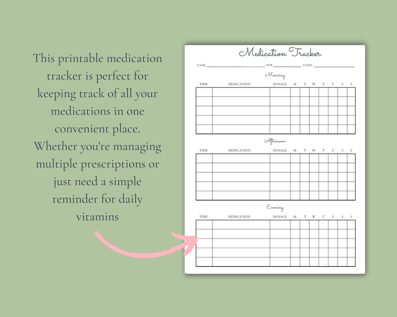 Medication Tracker Printable, Medication Log, Medication List ...