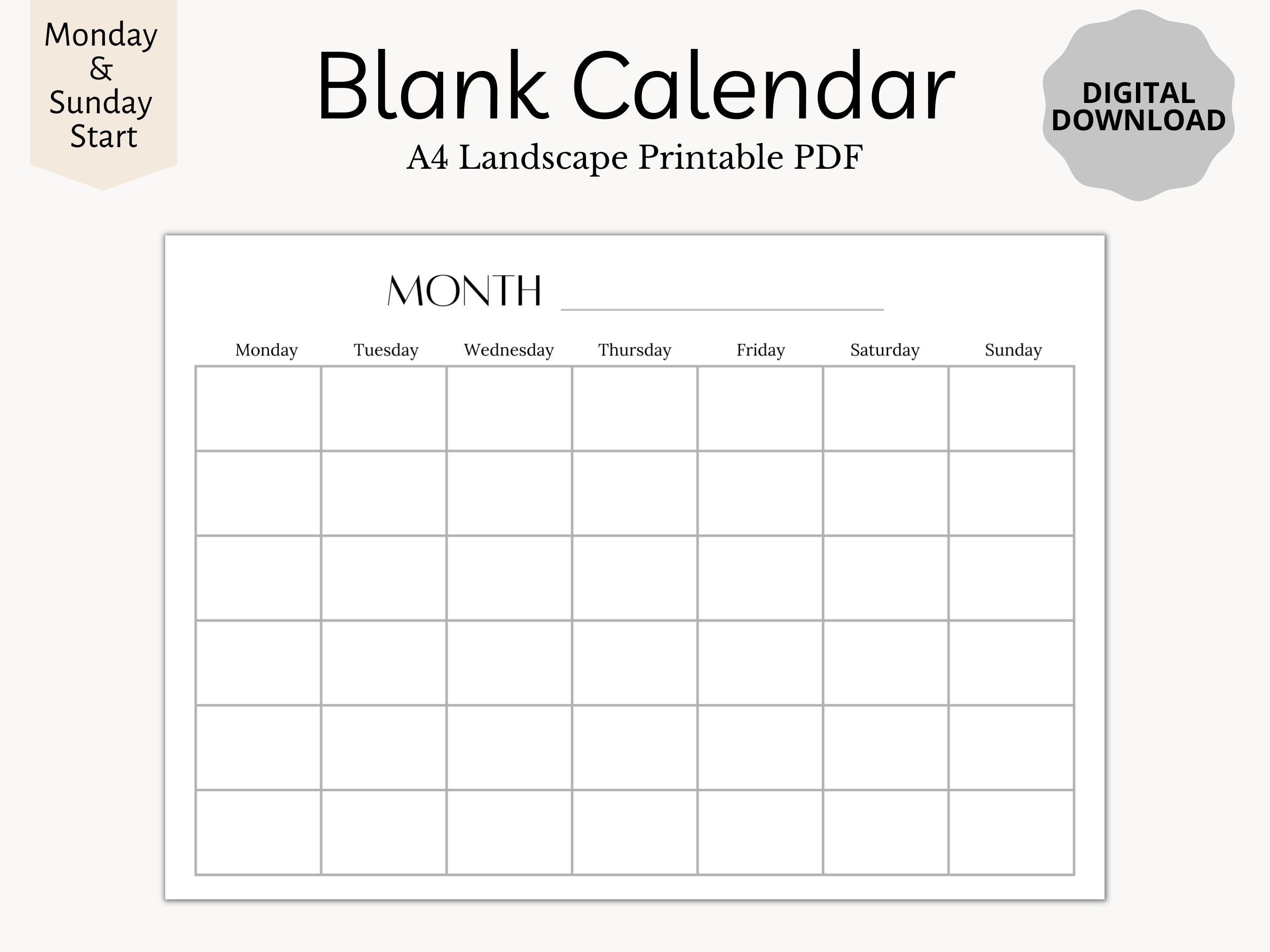 Blank Monthly Calendar | Calendar Printable | Calendar 2022 2023 ...