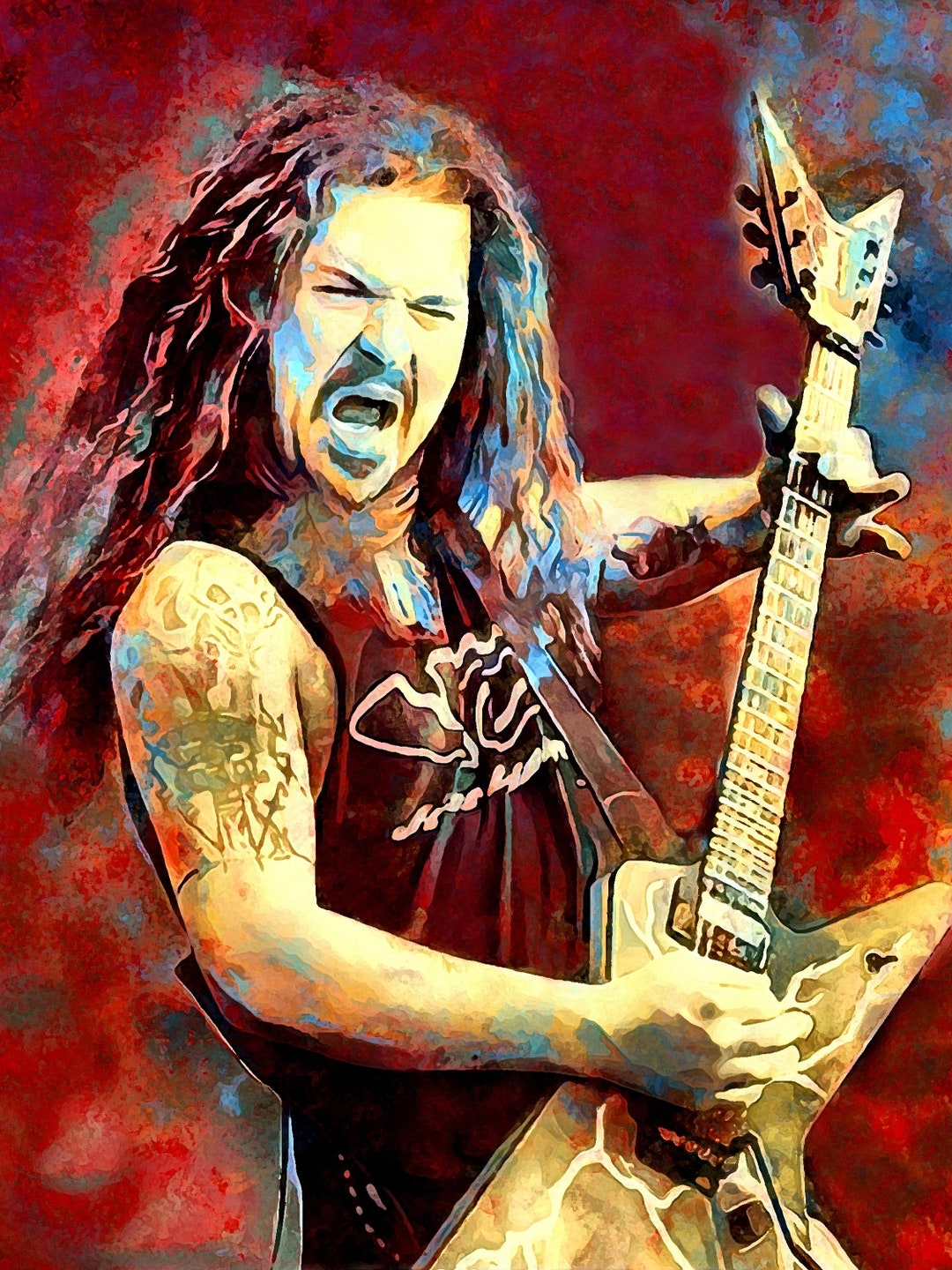 Dimebag Darrell - PANTERA - Colored - Digital Print Poster - Etsy