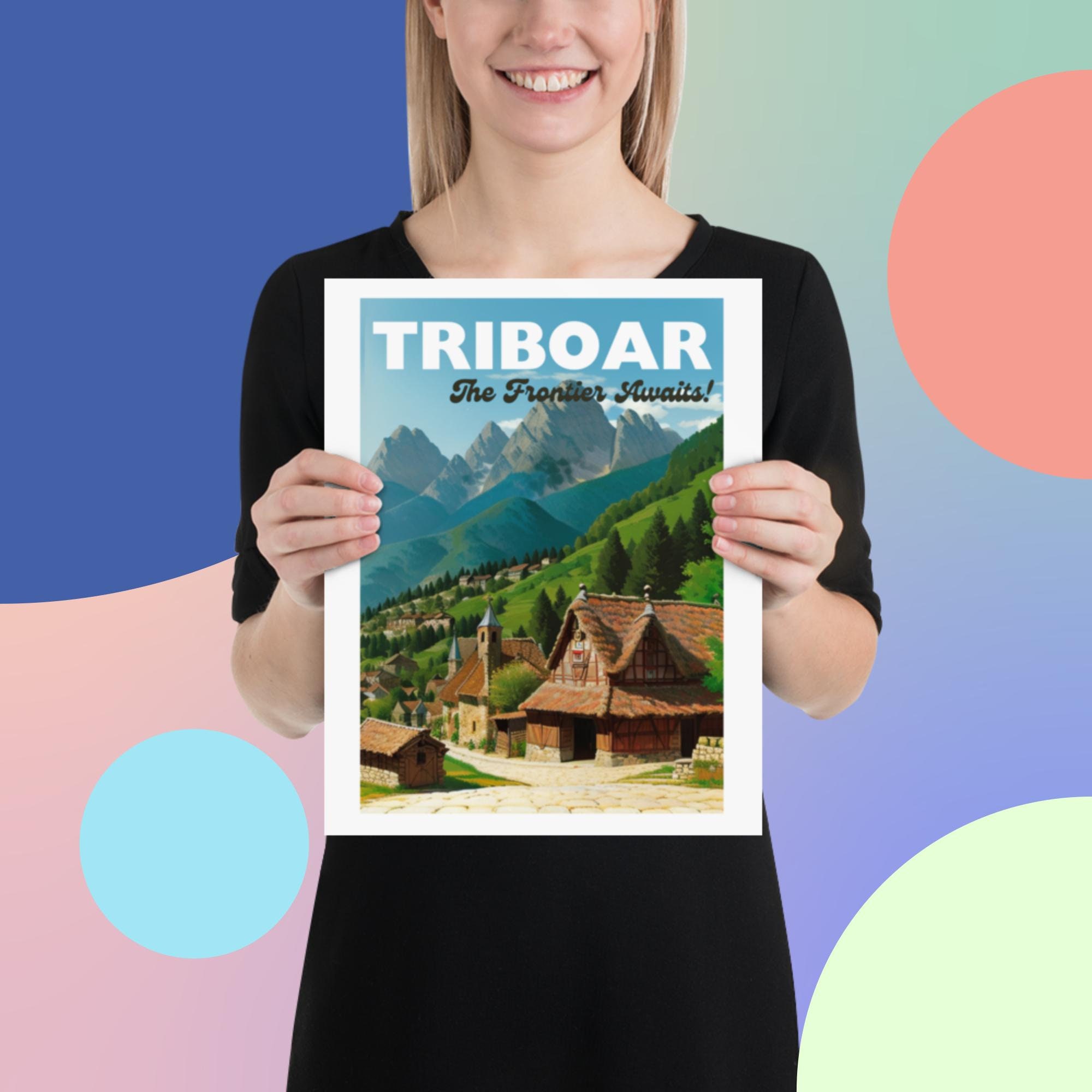 Triboar Tourism Poster Sword Coast D&D Art - Etsy