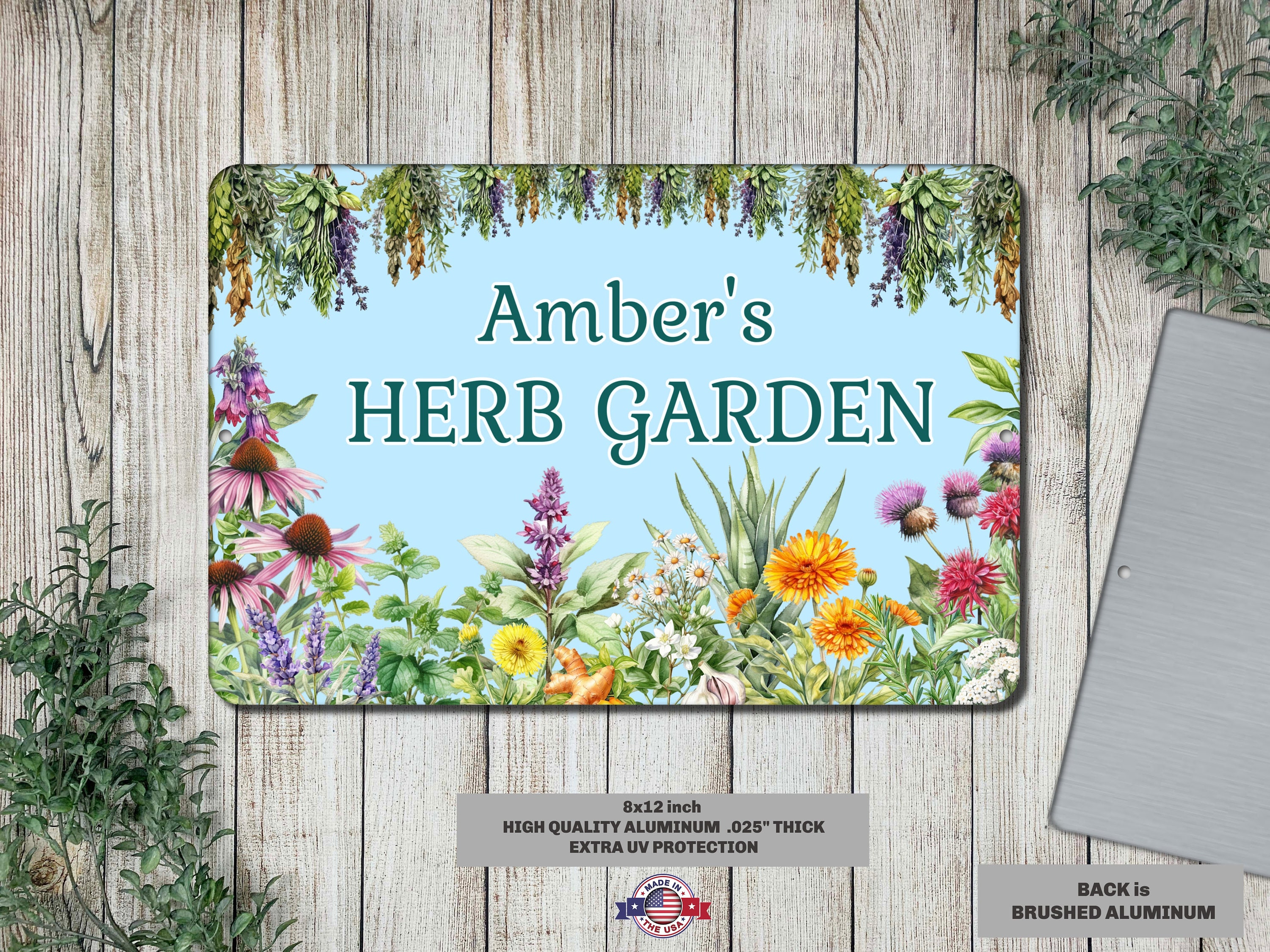 Personalized Herb Garden Sign | Custom Herbalist Apothecary Garden Sign ...