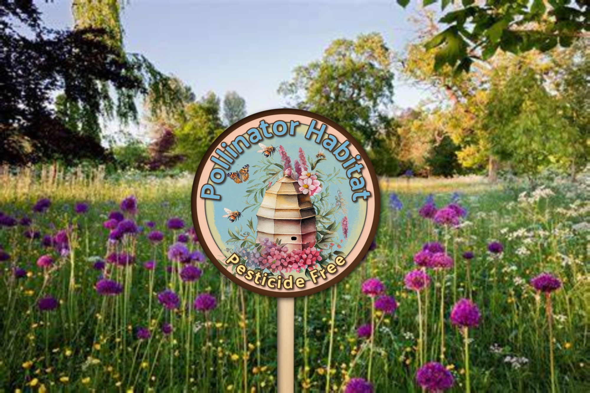 Pollinator Habitat Garden Sign Apiary Bee Sign Beehive - Etsy