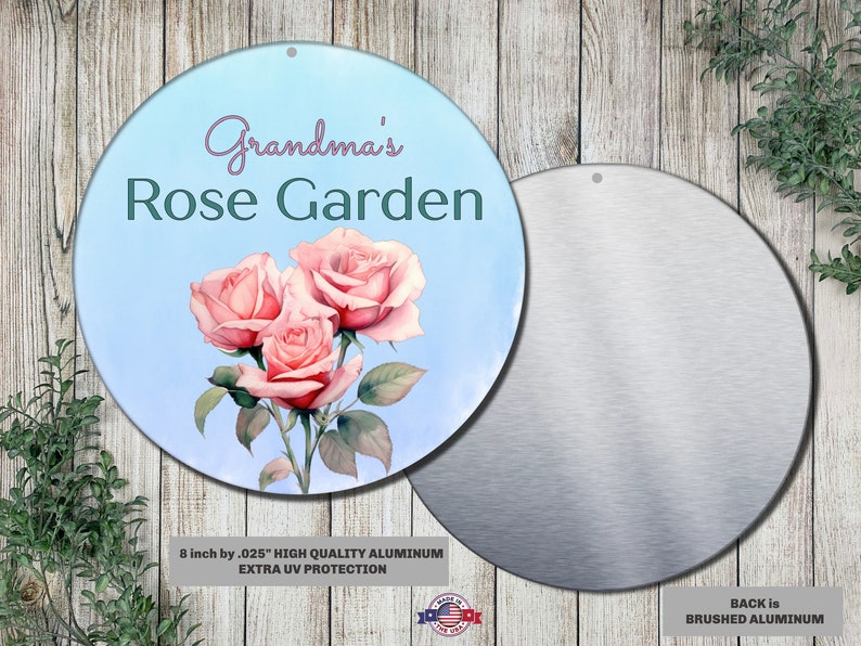Personalized Rose Garden Sign | Custom Roses Garden Sign | Gift for Mom ...