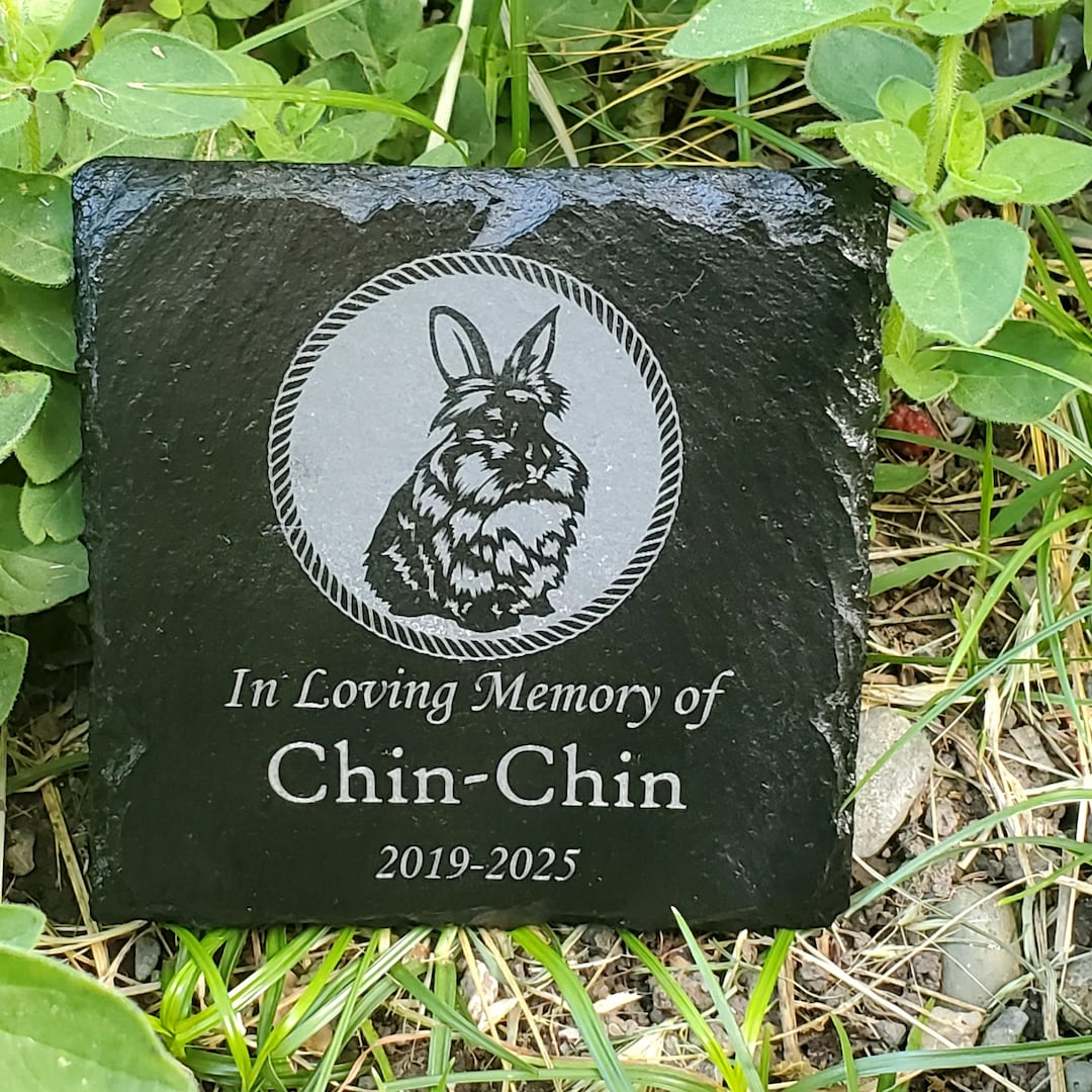 Small Personalized Lionhead Bunny Rabbit Memorial Stone – Engraved ...