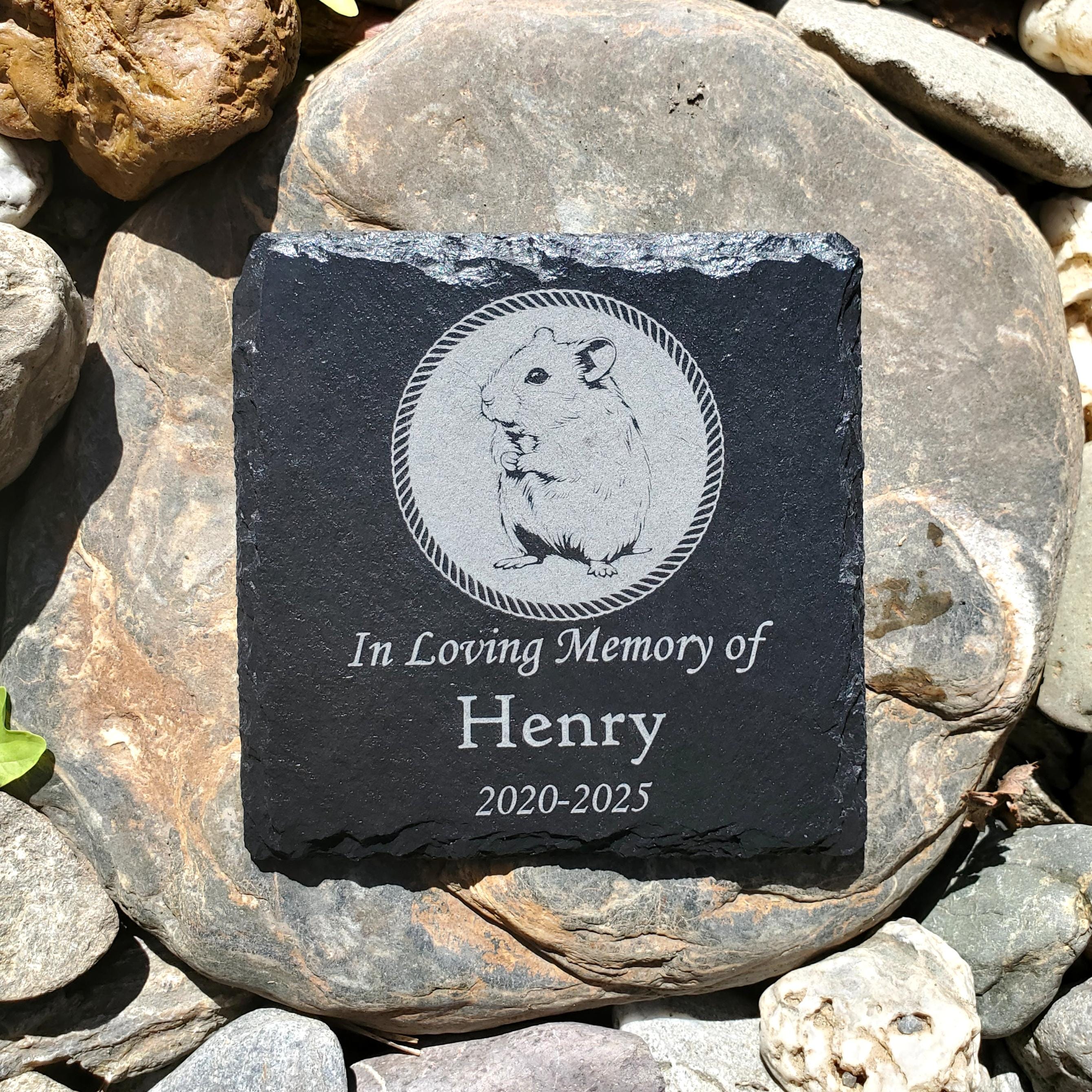 Small Personalized Hamster Memorial Stone – Engraved Slate Grave Marker ...