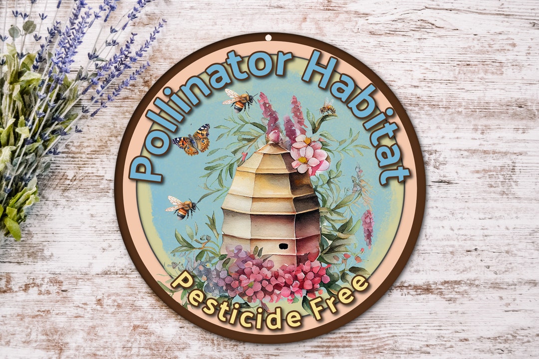 Pollinator Habitat Garden Sign | Apiary Bee Sign | Beehive Pollinators ...