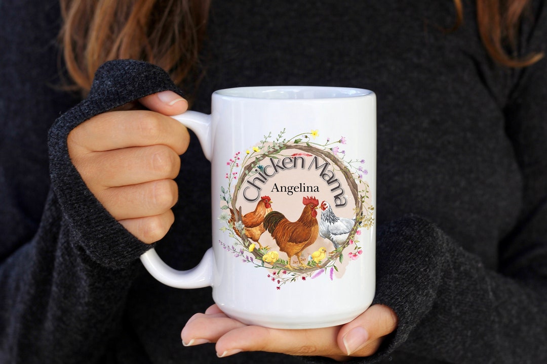 Personalized Chicken Mug | Chicken Mama Coffee Cup | Homestead Crazy ...
