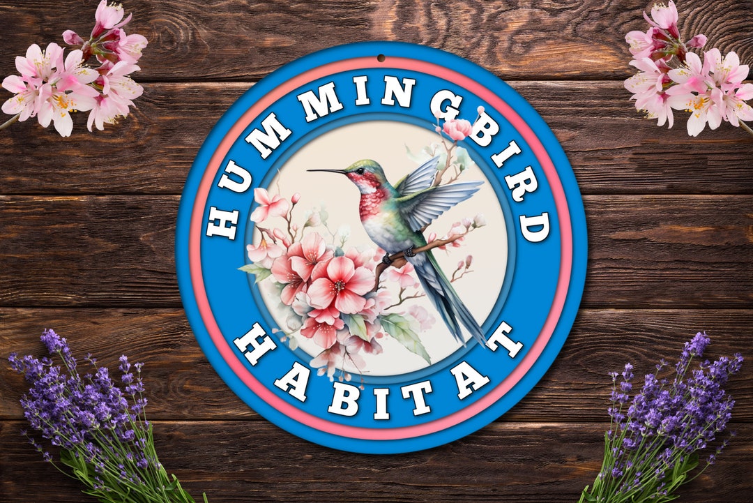Hummingbird Habitat Garden Sign | Pretty 8" Bird Lover Sign | Gift for ...