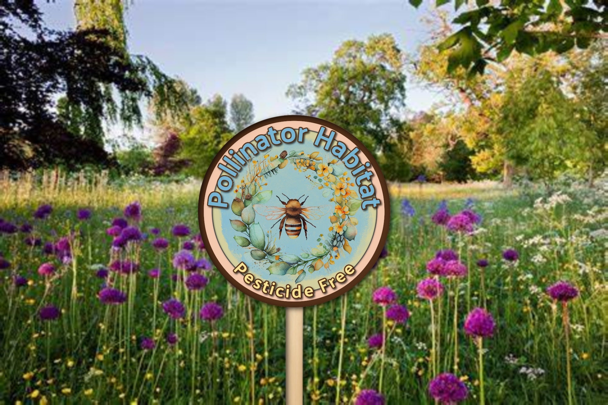 Pollinator Habitat Garden Sign Apiary Bee Sign Pollinators Welcome ...