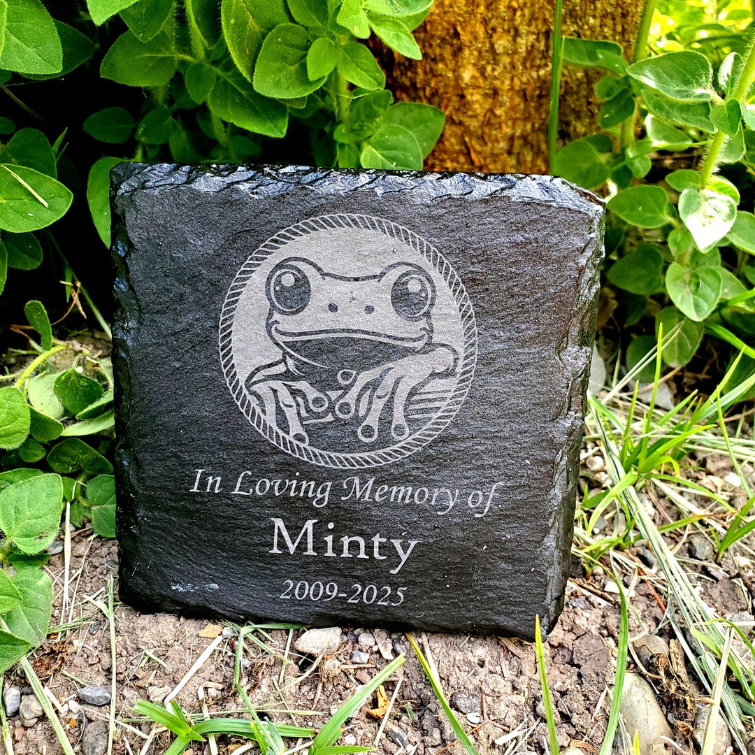 Small Personalized Tree Frog Memorial Stone – Engraved Slate Grave ...