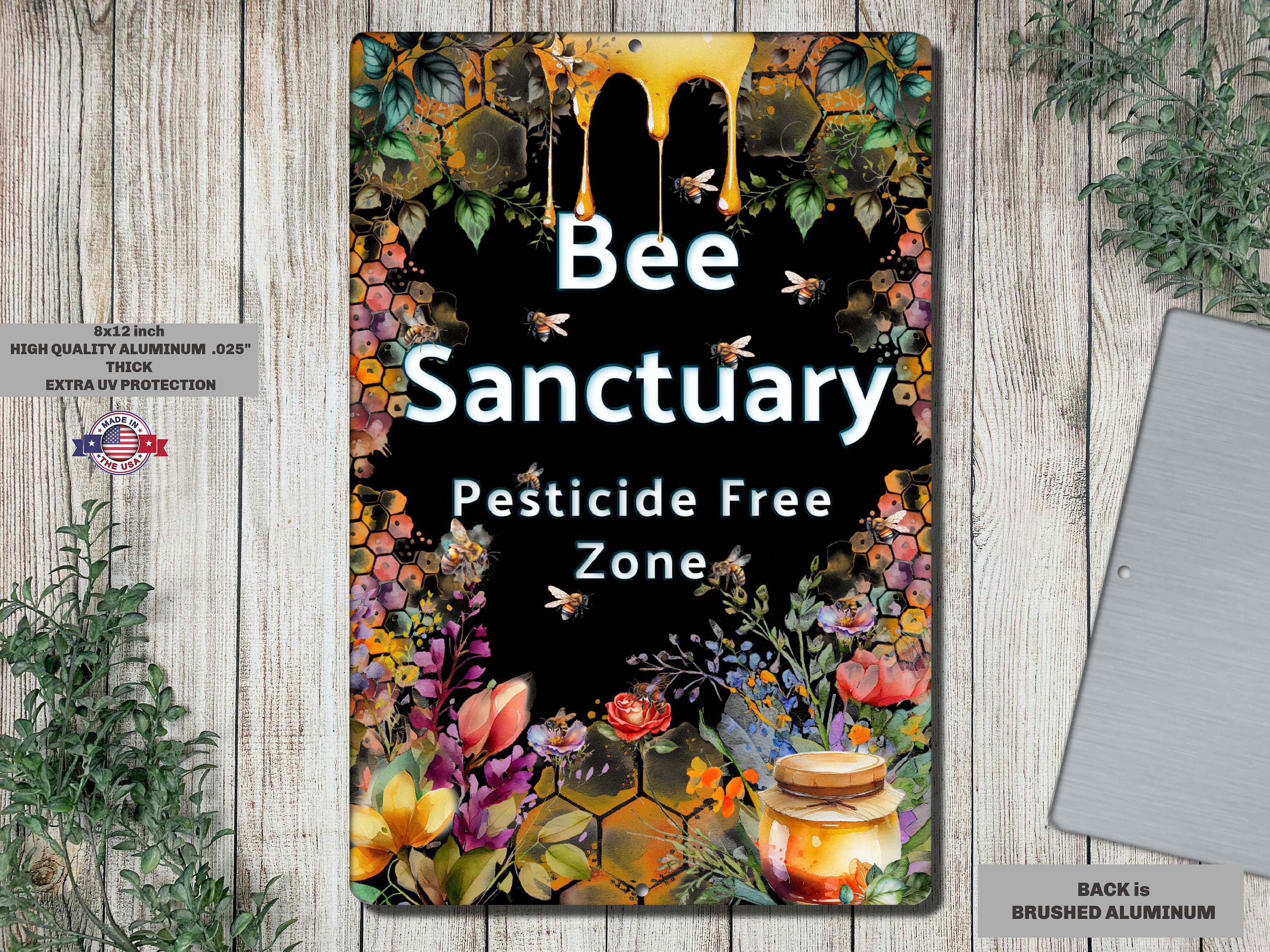 Bee Sanctuary Garden Sign Pollinator Apiary Sign Feed the - Etsy