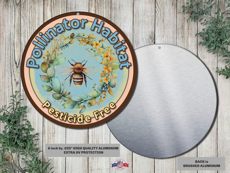 Pollinator Habitat Garden Sign | Apiary Bee Sign | Pollinators Welcome ...
