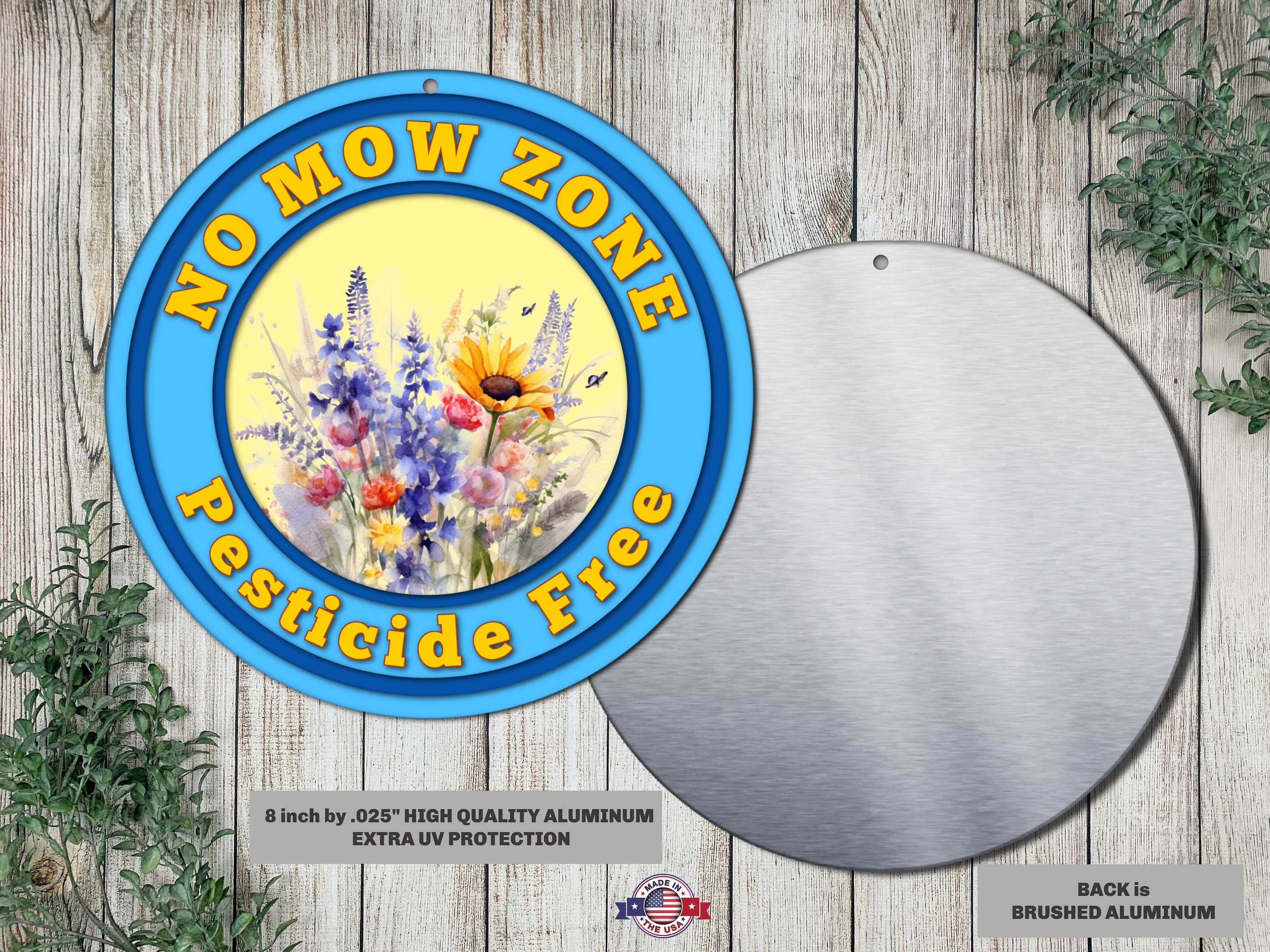 No Mow Zone Garden Sign | Pesticide Free Sign for Garden | Wildflower ...