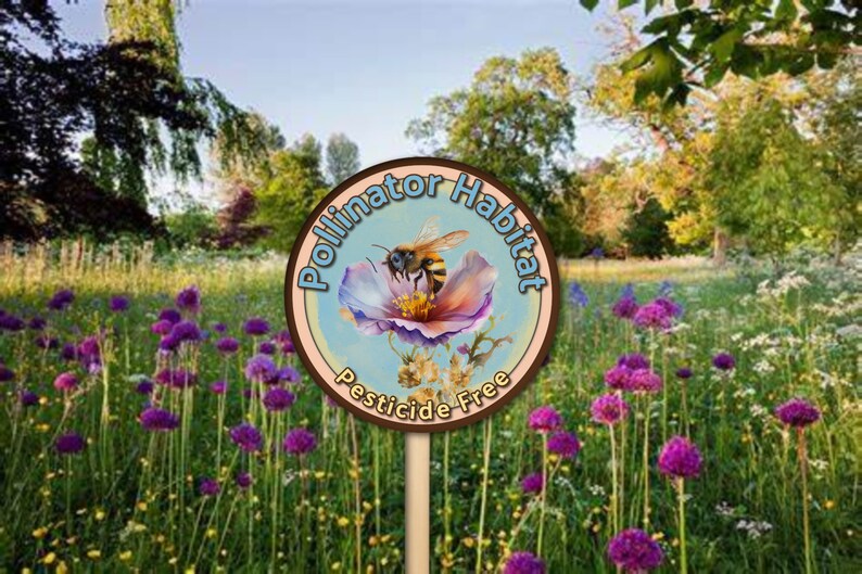 Pollinator Habitat Garden Sign Apiary Bee Sign Pollinators Welcome ...