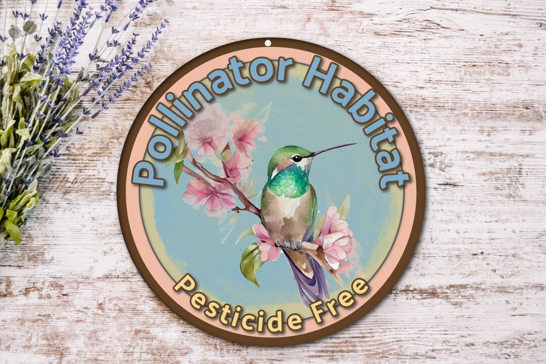 Pollinator Habitat Garden Sign | Hummingbird Sign | Pollinators Welcome ...