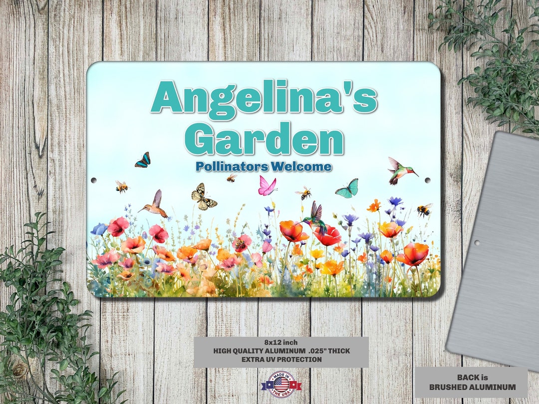 Personalized Pollinator Garden Sign Pretty Custom Wildflower Garden ...