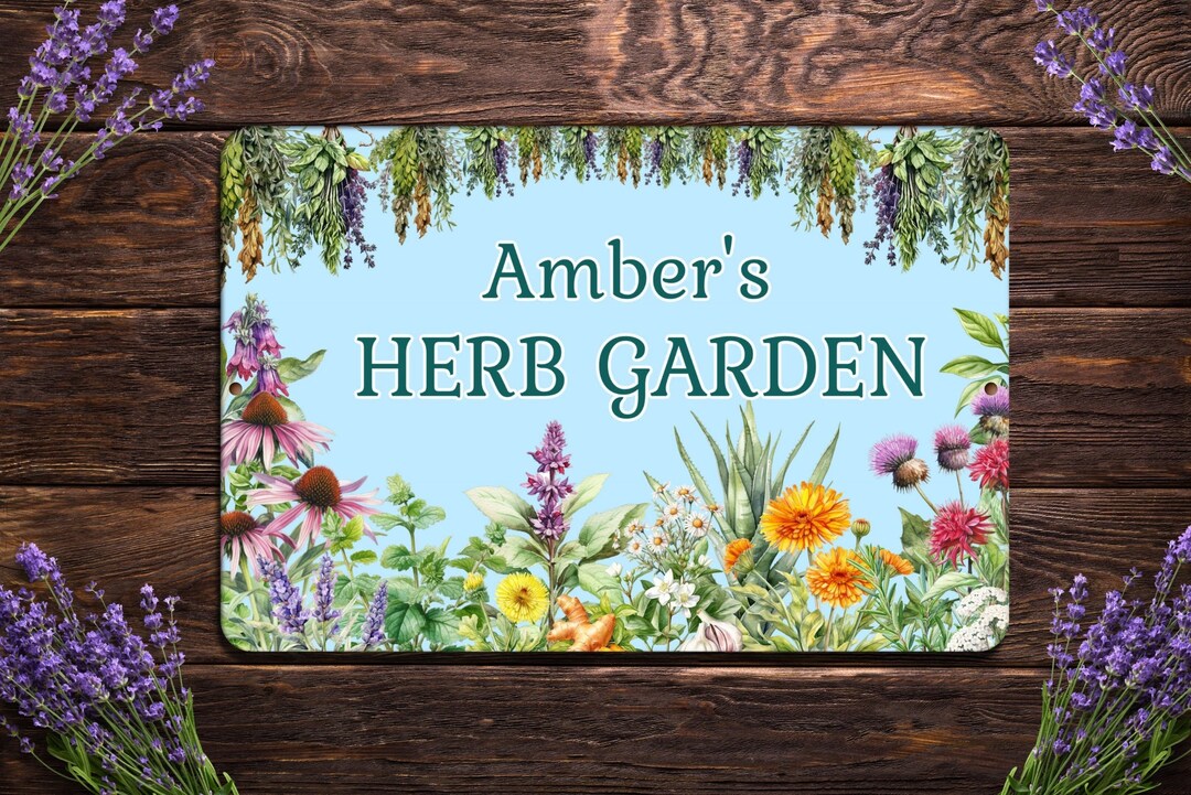 Personalized Herb Garden Sign | Custom Herbalist Apothecary Garden Sign ...