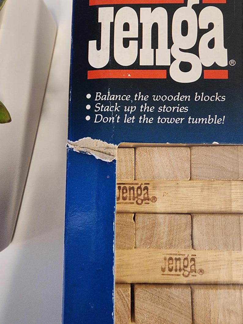 Original Vintage 1986 Jenga Game by Milton Bradley Hasbro - Etsy
