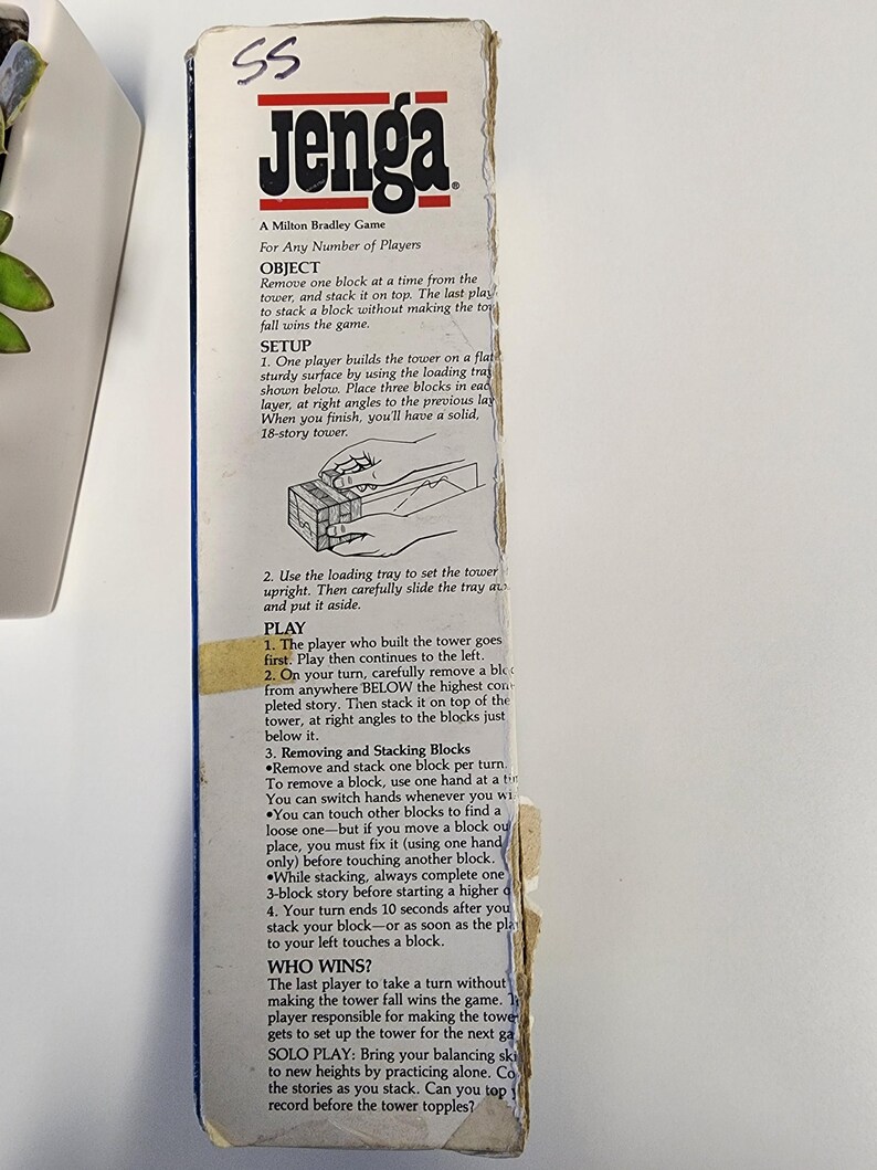 Original Vintage 1986 Jenga Game by Milton Bradley Hasbro - Etsy