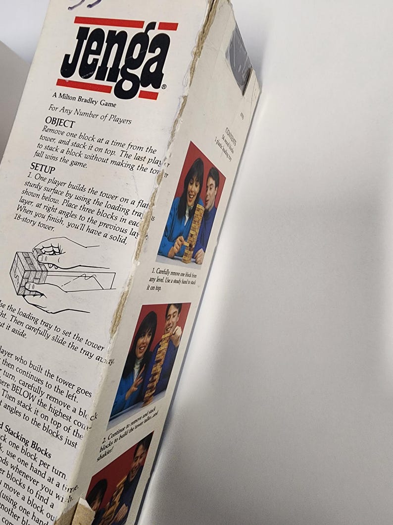 Original Vintage 1986 Jenga Game by Milton Bradley Hasbro - Etsy