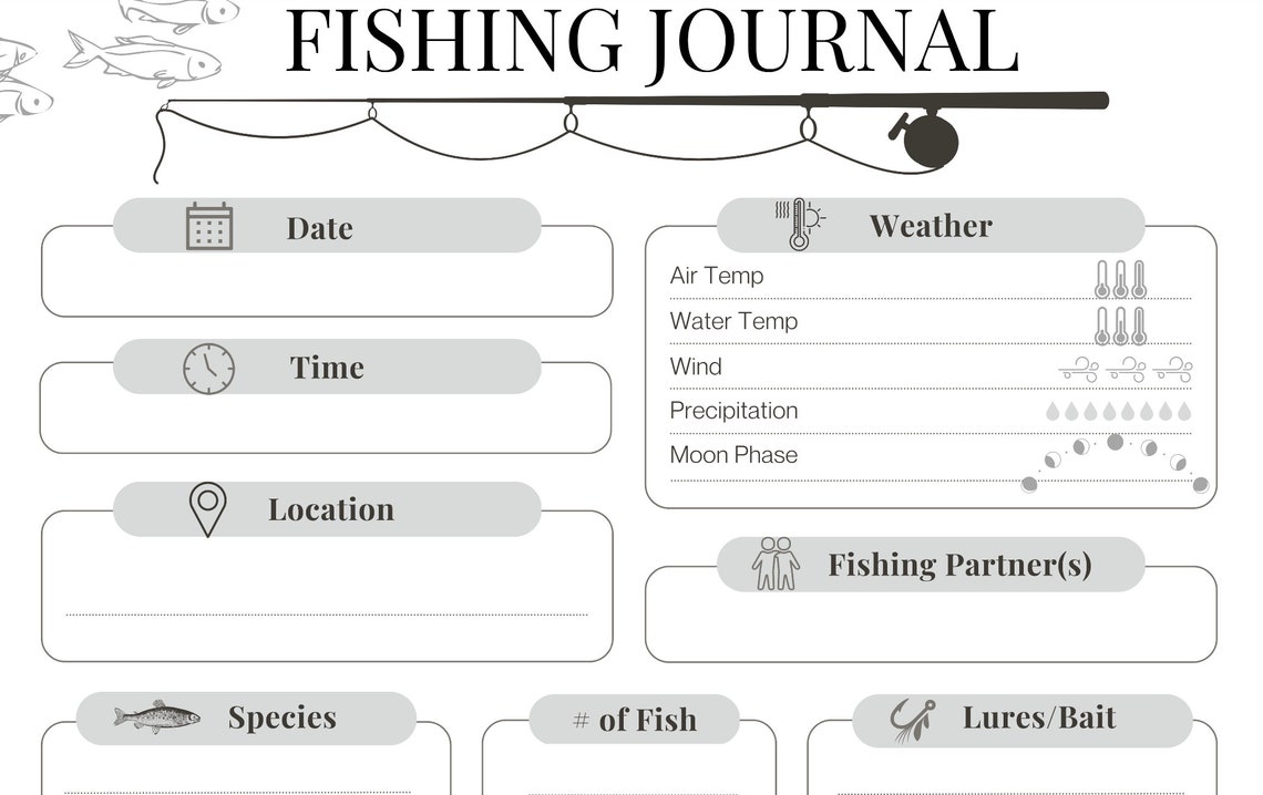 Ultimate Fishing Log and Journal, Instant Download, Digital File ...