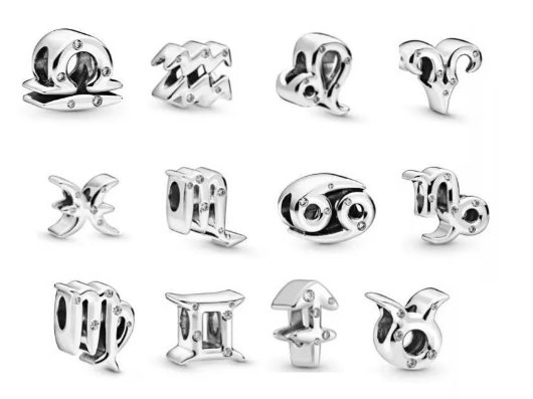 UK S925 Charms Moments Sparkling Zodiac Horoscope Sign - Etsy UK