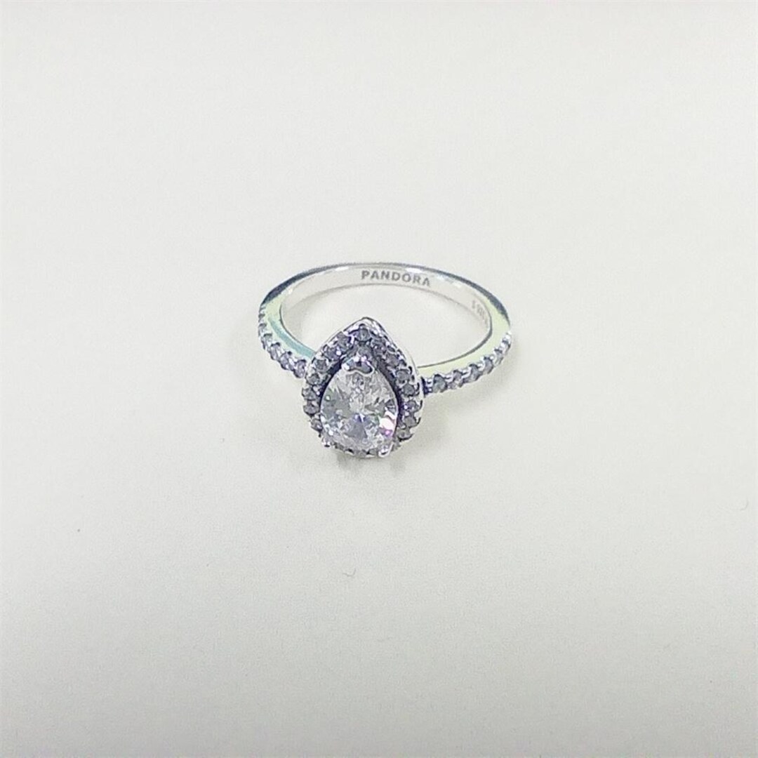 Pandora Sparkling Pear Halo Silver Ring - Etsy