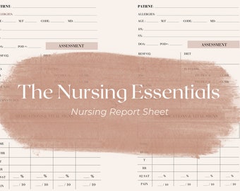 Horizontal Nursing Report Sheet - Etsy