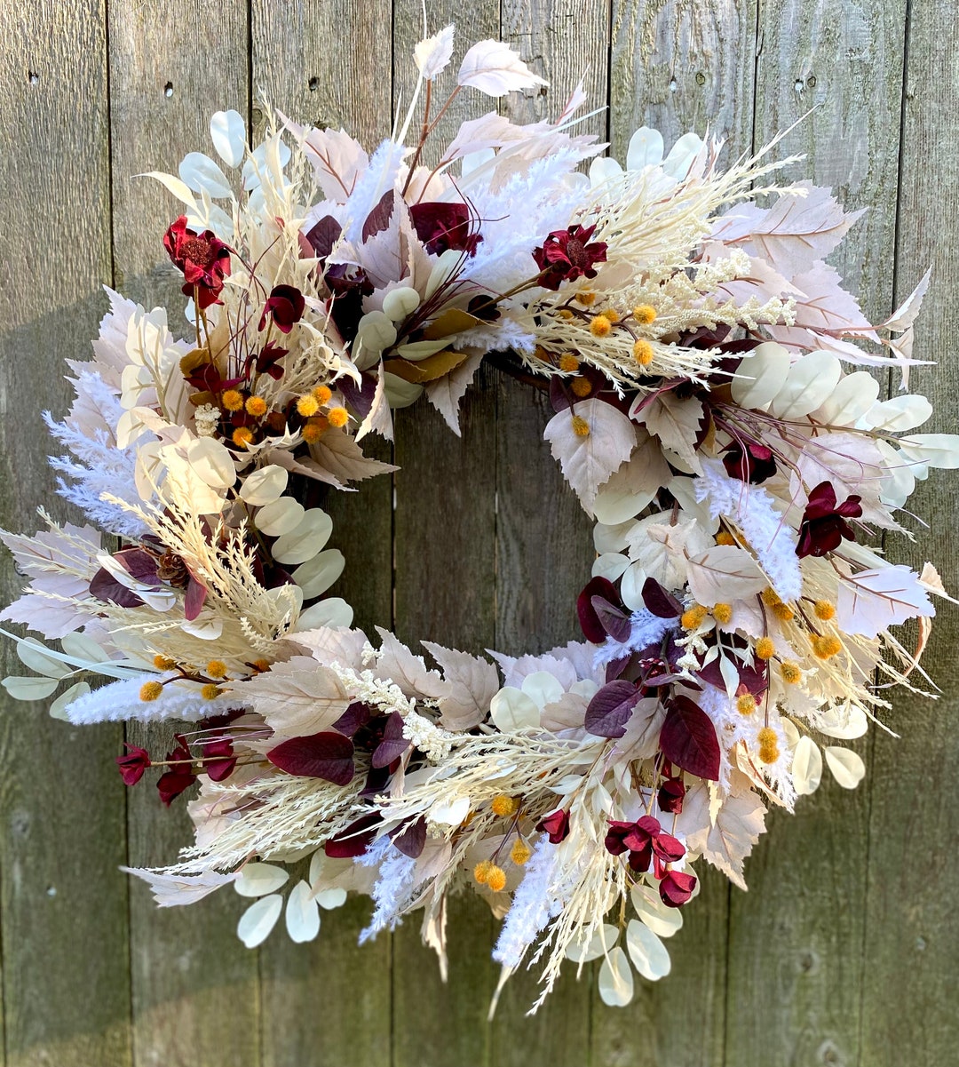 All Year Round Outdoor Wreath, Entry Door Wreath, Neutral Wreath, Boho ...