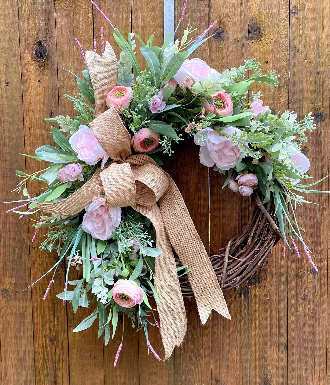 Large Spring Wreath for Front Door, Easter, All Season, Year Round ...