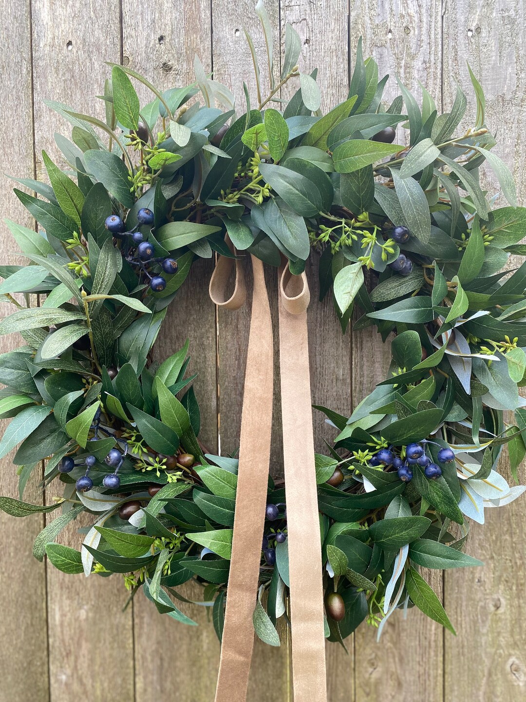 Year Round Greenery Wreath, All Seasons Wreath, Olive and Eucalyptus ...