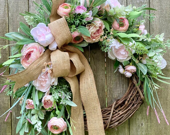 Large Spring Wreath for Front Door, Easter, All Season, Year Round ...