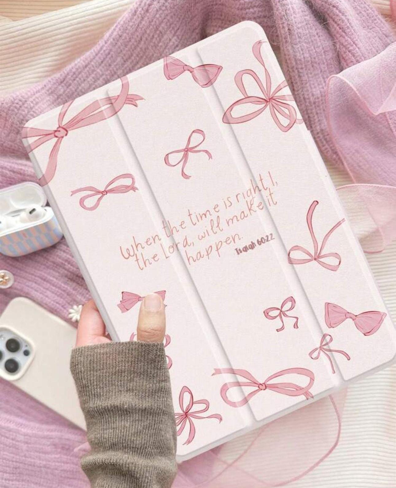 Pink Bow Bible Verse iPad Case - Cute Trendy iPad Case - God is Good ...