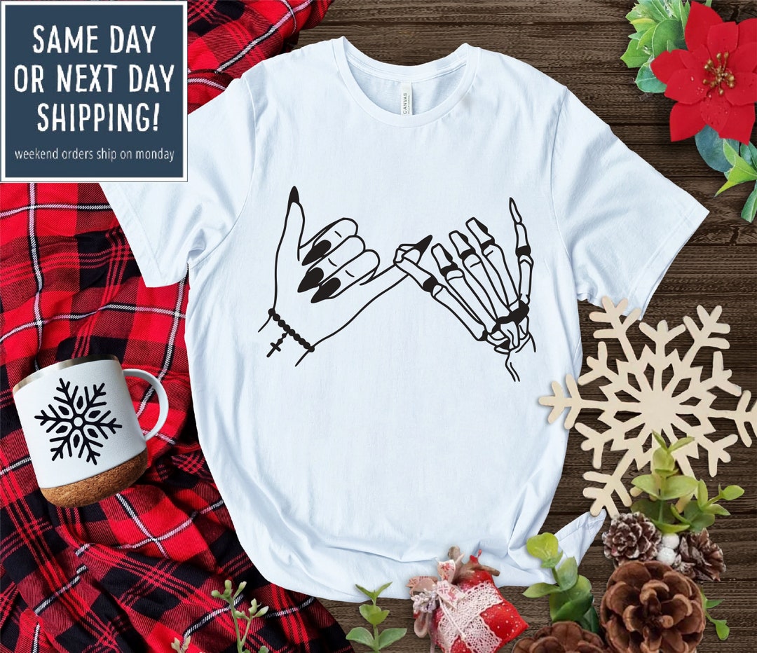 Skeleton Pinky Promise Shirt, Halloween Shirt, Skeleton Hand Shirt ...