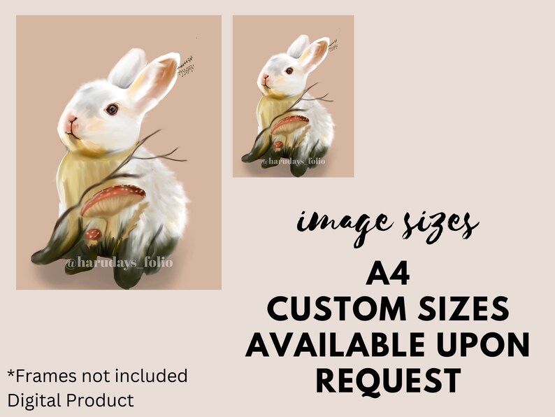 Printable Cute Cottagecore Rabbit Original Instant Download - Etsy