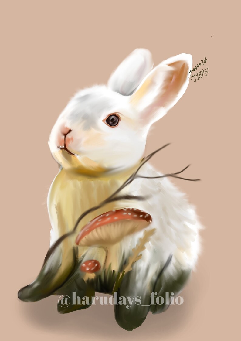 Printable Cute Cottagecore Rabbit Original Instant Download - Etsy