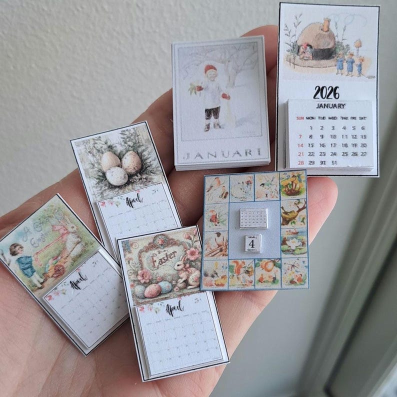 Miniature Dollhouse Calendar: 1/12 Scale Decor - Etsy