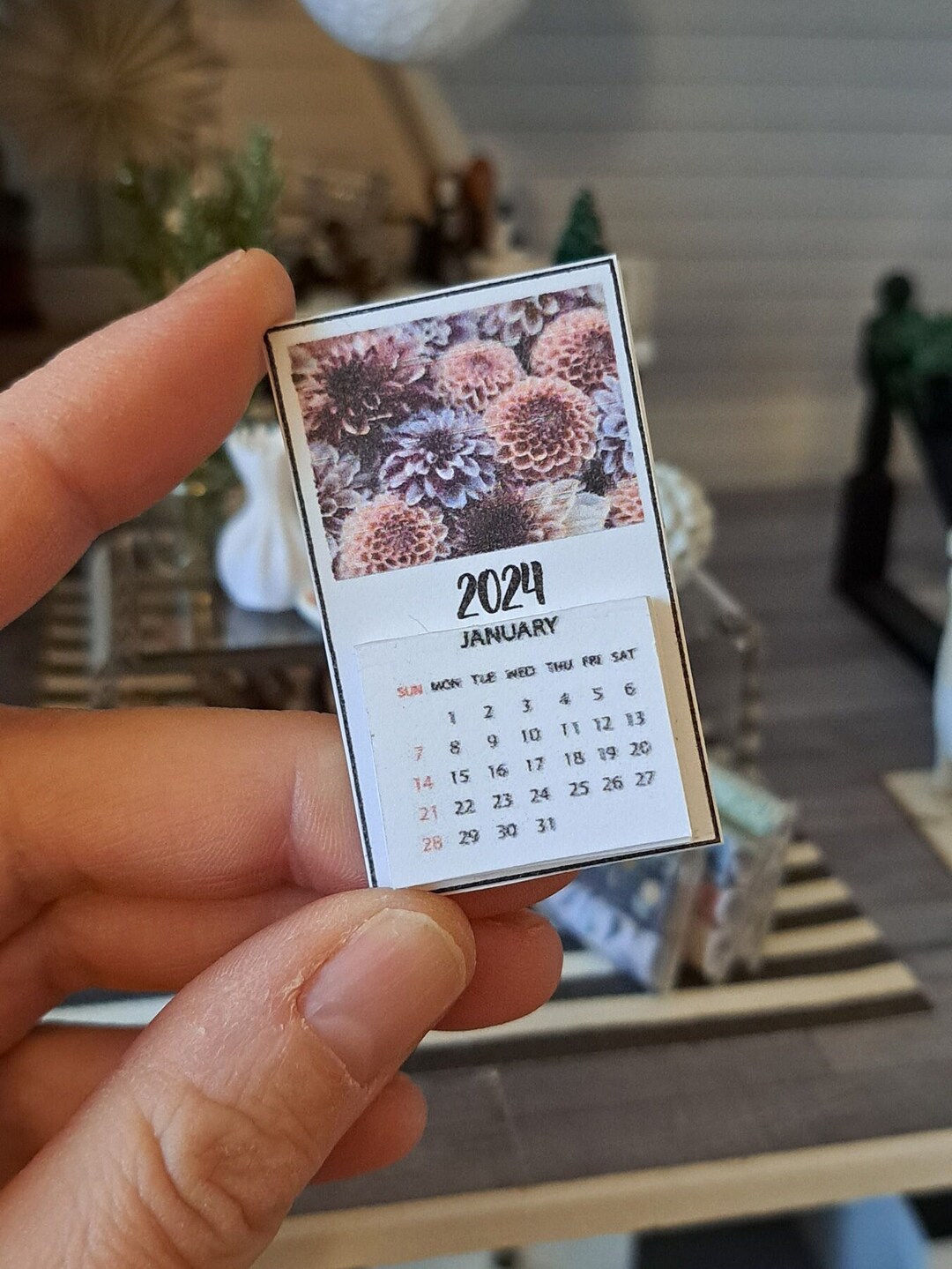 Miniature Dollhouse Calender Dolls House Decor Wall Calender 2024 ...