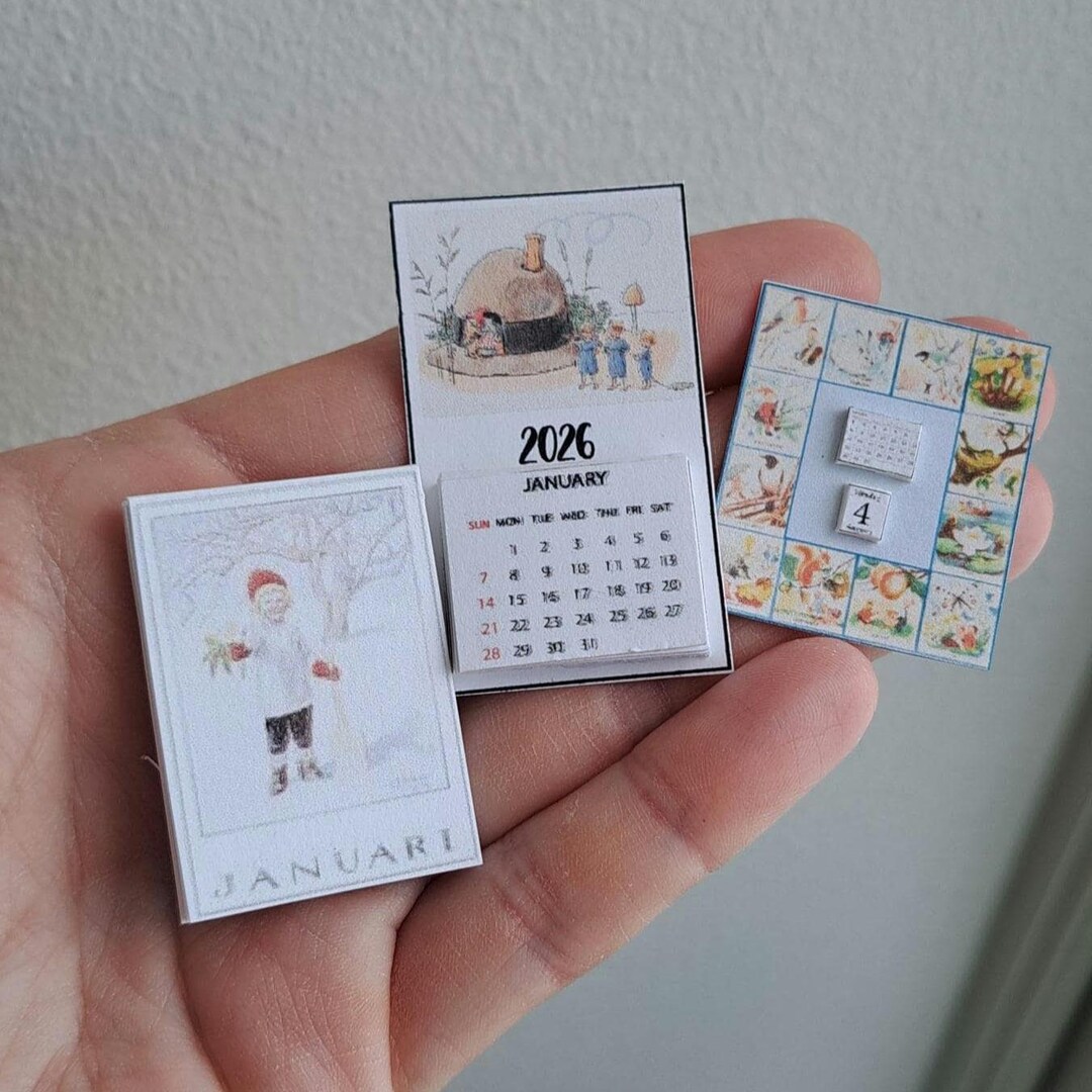 Miniature Dollhouse Calendar: 1/12 Scale Decor - Etsy