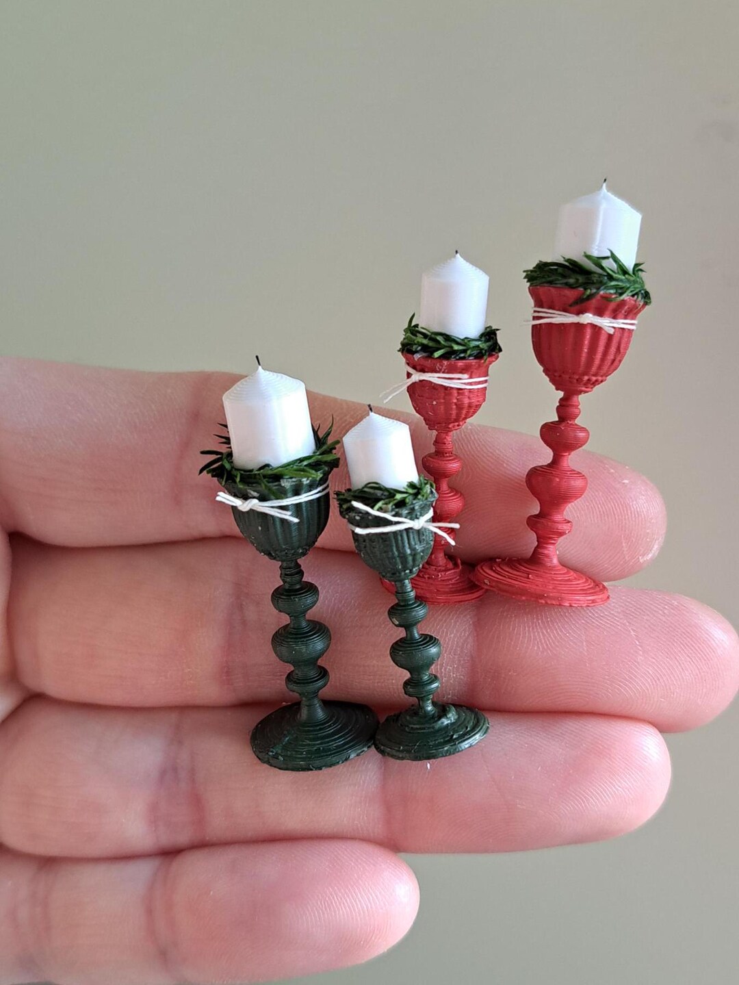 1:12 Miniature Dollhouse Christmas Candle Pillars Home Decorating Dolls ...