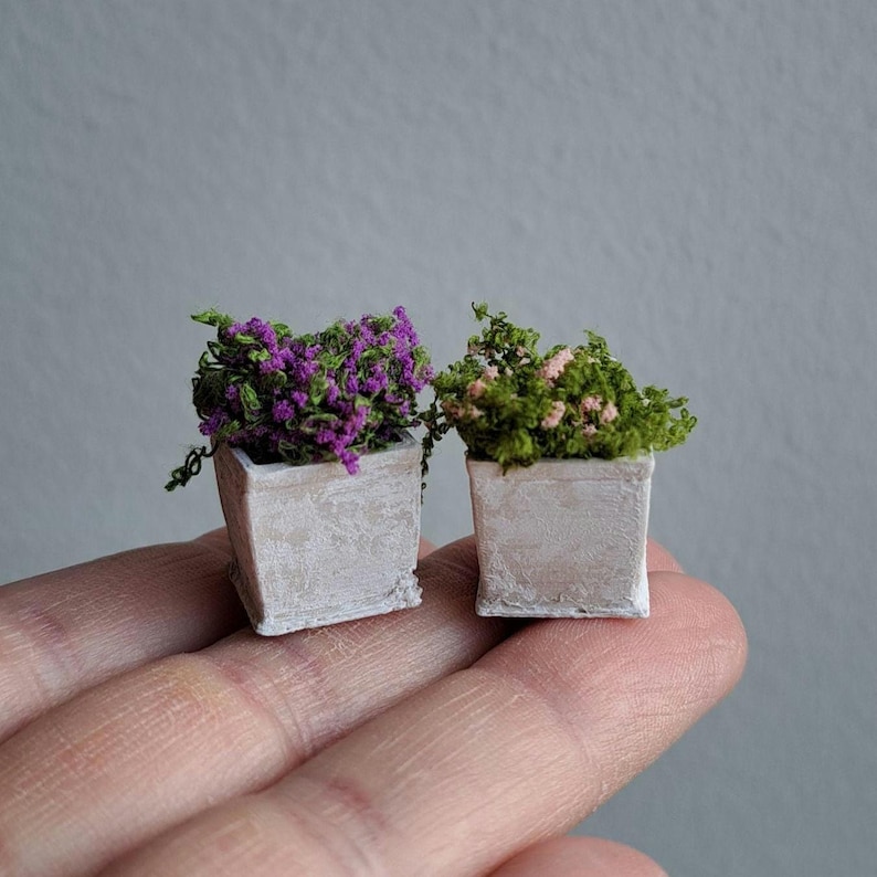 Miniature Dollhouse Plant Pot: 1/12 Scale Decor - Etsy