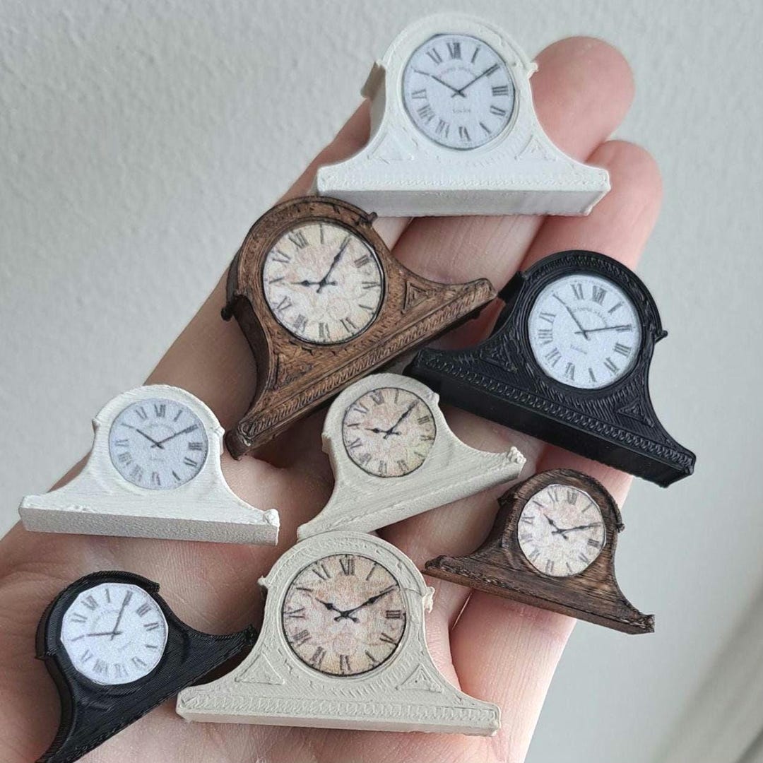 Miniature Dollhouse Mantel Clock: 1/12 Scale Decor - Etsy