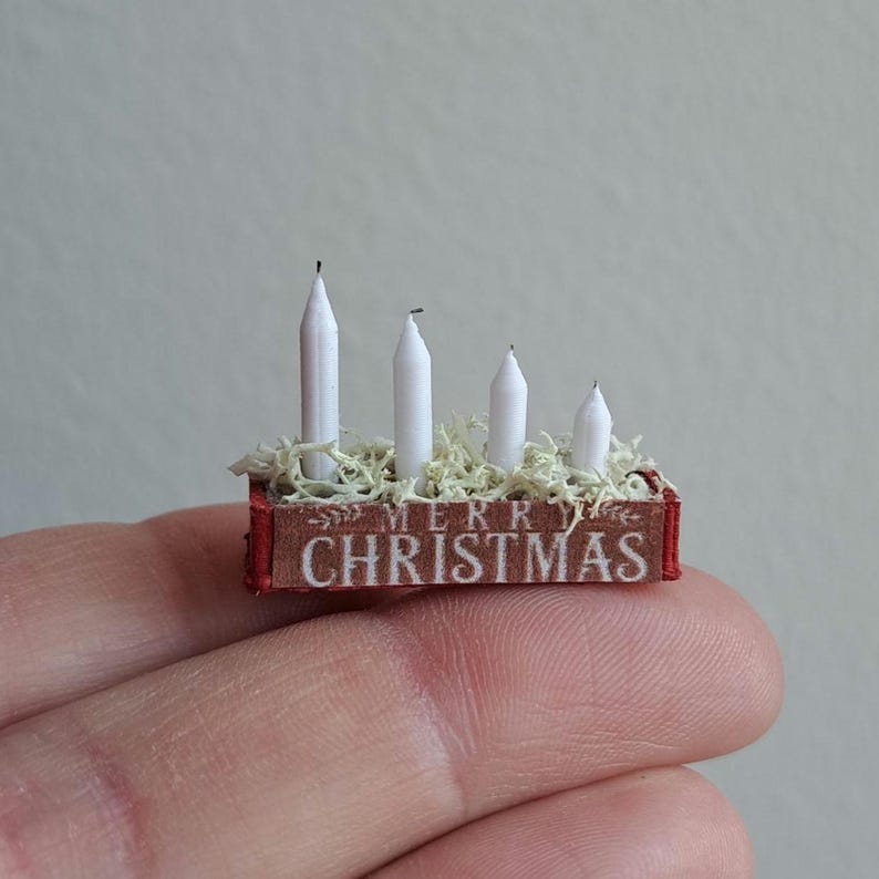 Miniature Dollhouse Christmas Advent Candles: 1/12 Scale Decoration ...