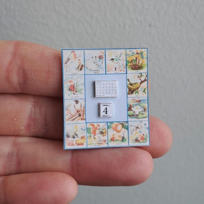 Miniature Dollhouse Calendar: 1/12 Scale Decor - Etsy