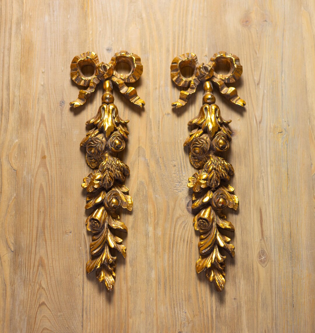 Vintage Gold Ribbon Garland Wall Décor Set of 2 | MCM Hollywood Regency ...