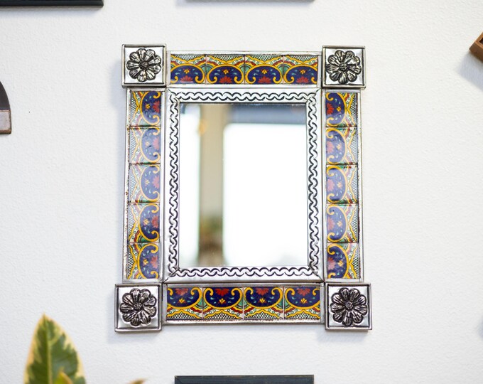 Vintage Tin Talavera Mexican Tile Mirror - Etsy